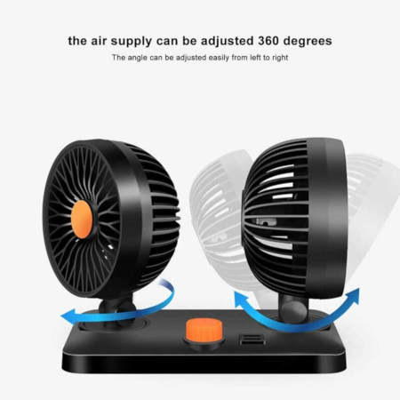COOLING FAN 360 DEGREE ADJUSTABLE WITH DUAL HEAD USB – ShedAutos.PK