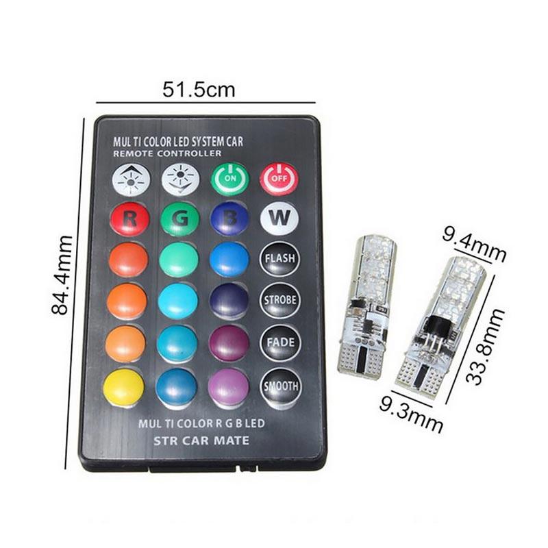 Multi Color LED Car Parking Light Bulbs With Remote Control – ShedAutos.PK
